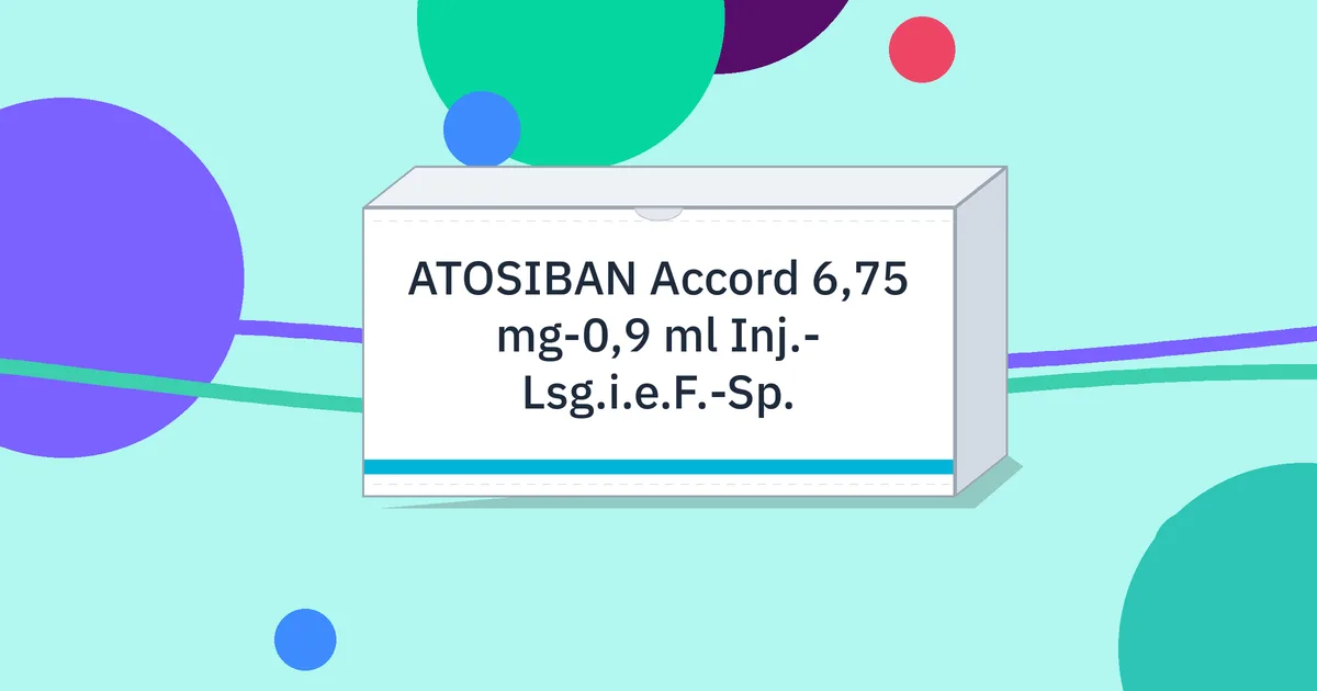 Symbolbild: Packung mit der Aufschrift ATOSIBAN Accord 6,75 mg-0,9 ml Inj.-Lsg.i.e.F.-Sp. (PZN 15403198) – Verfügbarkeit und Bezug in Apotheken in Frankfurt am Main