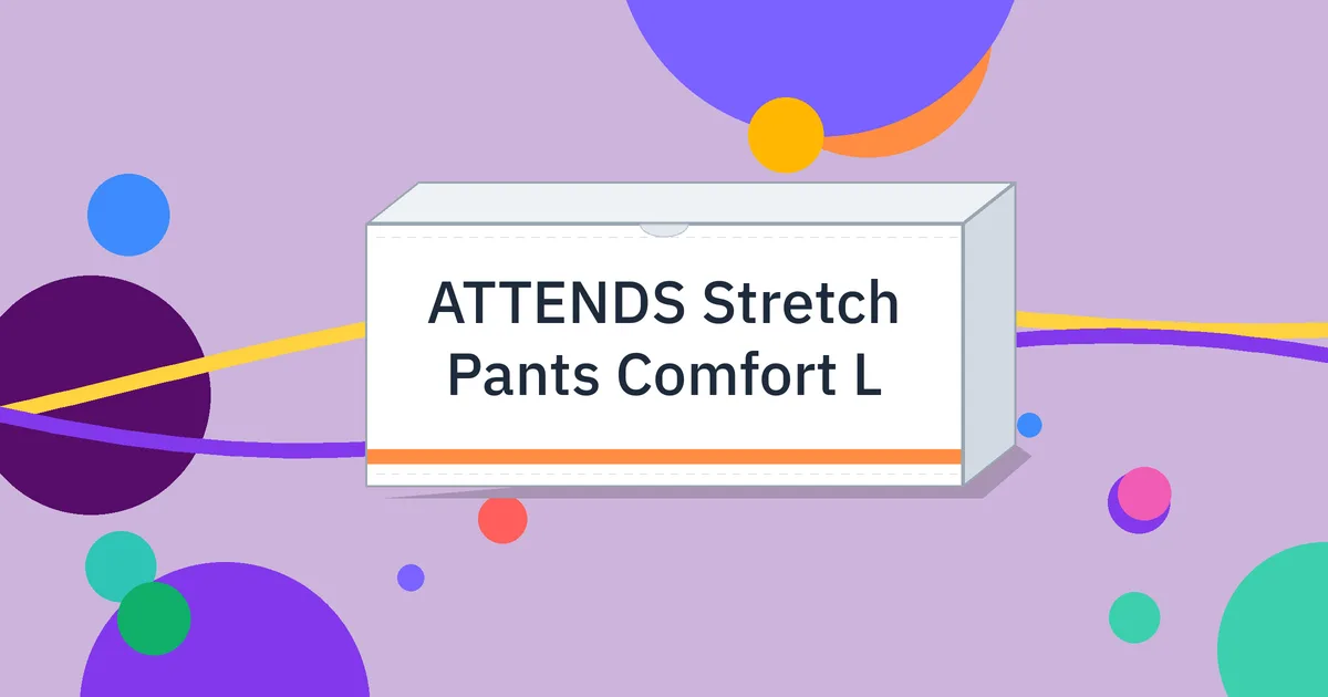 Symbolbild: Packung mit der Aufschrift ATTENDS Stretch Pants Comfort L (PZN 07630661) – Verfügbarkeit und Bezug in Apotheken in Frankfurt am Main