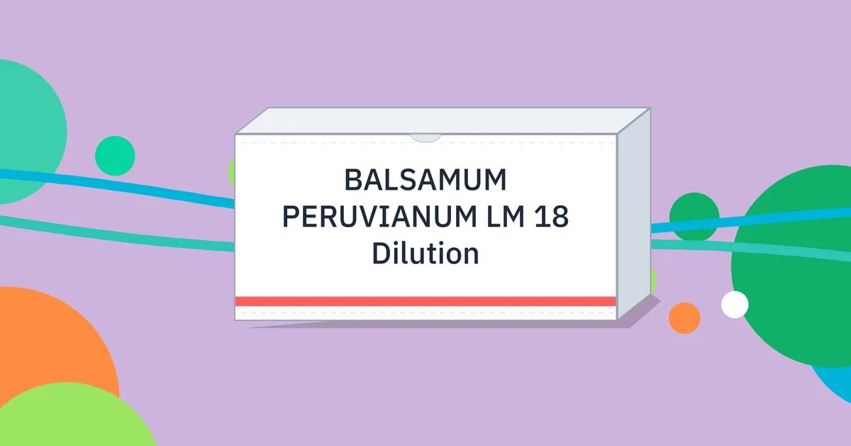 Symbolbild: Packung mit der Aufschrift BALSAMUM PERUVIANUM LM 18 Dilution (PZN 12787287) – Verfügbarkeit und Bezug in Apotheken in Frankfurt am Main