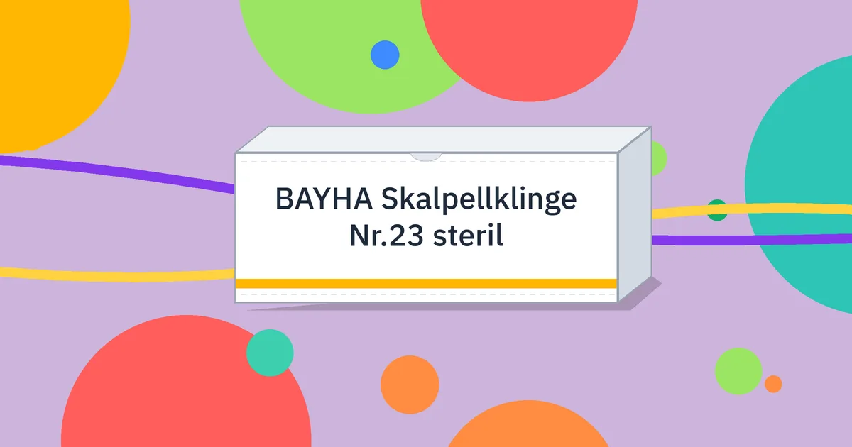 Symbolbild: Packung mit der Aufschrift BAYHA Skalpellklinge Nr.23 steril (PZN 13928040) – Verfügbarkeit und Bezug in Apotheken in Frankfurt am Main