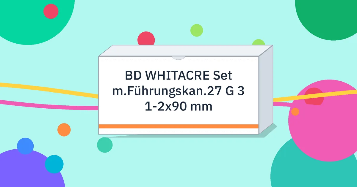 Symbolbild: Packung mit der Aufschrift BD WHITACRE Set m.Führungskan.27 G 3 1-2x90 mm (PZN 07546251) – Verfügbarkeit und Bezug in Apotheken in Frankfurt am Main