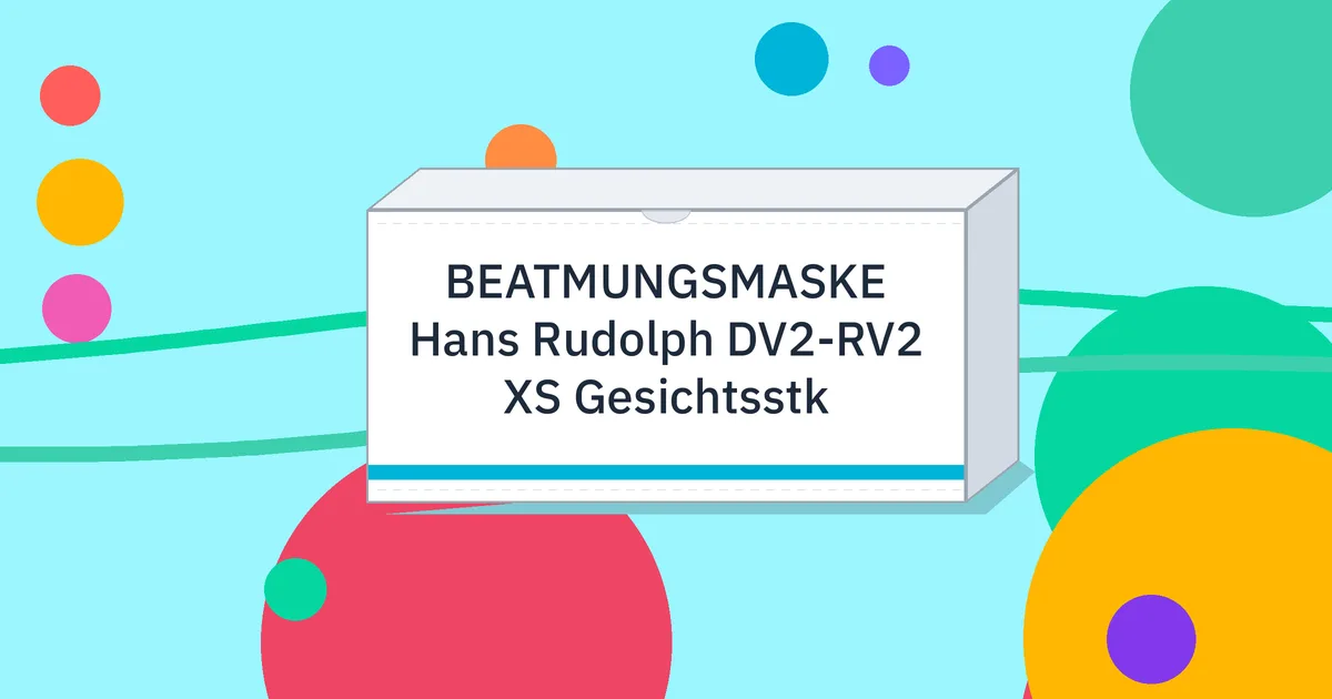 Symbolbild: Packung mit der Aufschrift BEATMUNGSMASKE Hans Rudolph DV2-RV2 XS Gesichtsstk (PZN 17304098) – Verfügbarkeit und Bezug in Apotheken in Frankfurt am Main
