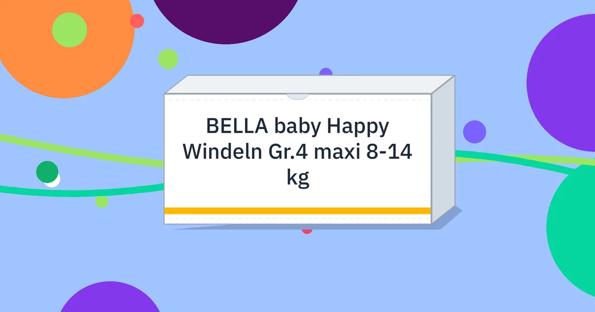 Symbolbild: Packung mit der Aufschrift BELLA baby Happy Windeln Gr.4 maxi 8-14 kg (PZN 20524076) – Verfügbarkeit und Bezug in Apotheken in Frankfurt am Main