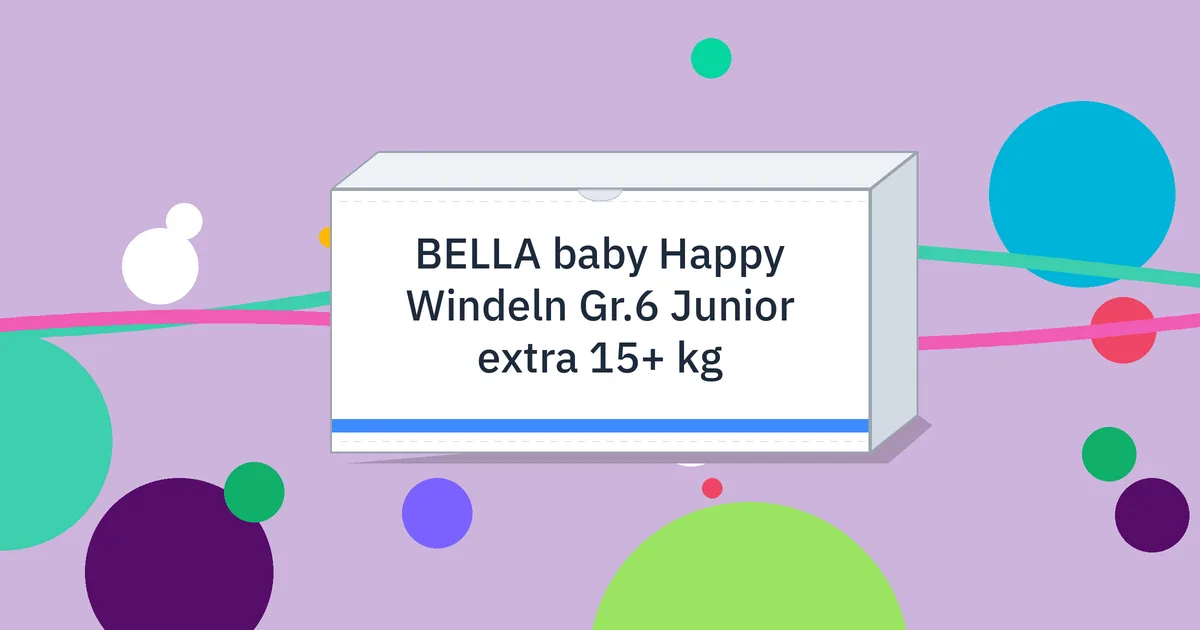 Symbolbild: Packung mit der Aufschrift BELLA baby Happy Windeln Gr.6 Junior extra 15+ kg (PZN 18816021) – Verfügbarkeit und Bezug in Apotheken in Frankfurt am Main