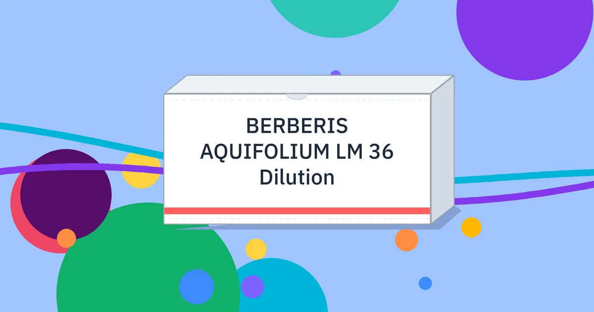 Symbolbild: Packung mit der Aufschrift BERBERIS AQUIFOLIUM LM 36 Dilution (PZN 13383669) – Verfügbarkeit und Bezug in Apotheken in Frankfurt am Main