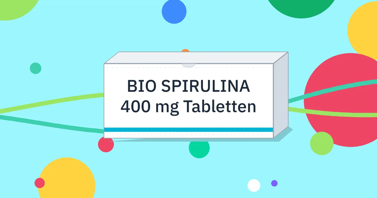 Symbolbild: Packung mit der Aufschrift BIO SPIRULINA 400 mg Tabletten (PZN 09463718) – Verfügbarkeit und Bezug in Apotheken in Frankfurt am Main