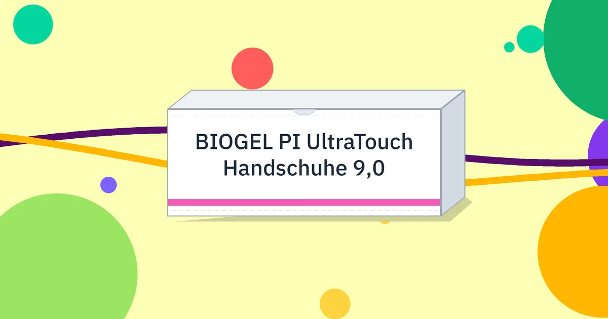 Symbolbild: Packung mit der Aufschrift BIOGEL PI UltraTouch Handschuhe 9,0 (PZN 04702207) – Verfügbarkeit und Bezug in Apotheken in Frankfurt am Main