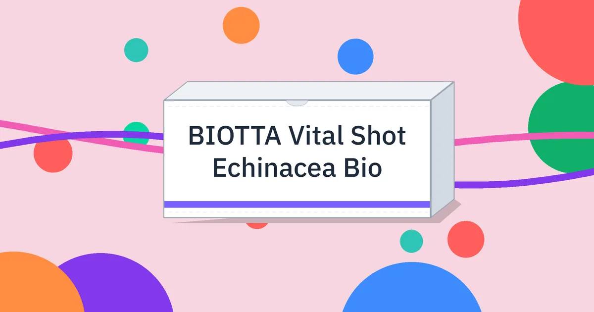 Symbolbild: Packung mit der Aufschrift BIOTTA Vital Shot Echinacea Bio (PZN 18655977) – Verfügbarkeit und Bezug in Apotheken in Frankfurt am Main