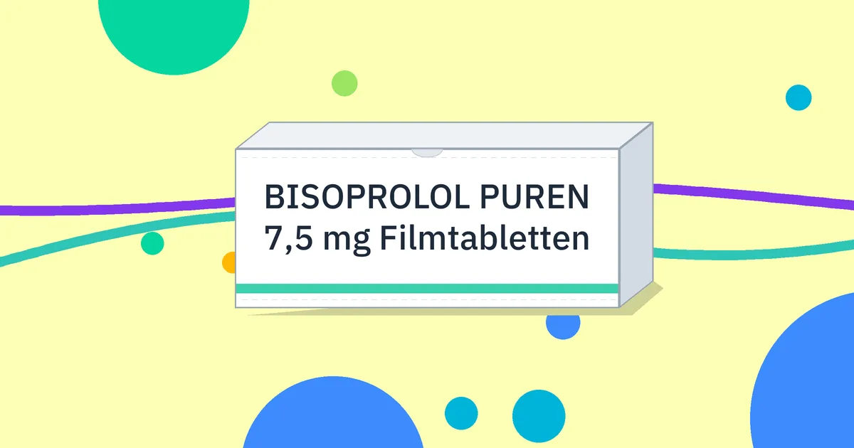 Symbolbild: Packung mit der Aufschrift BISOPROLOL PUREN 7,5 mg Filmtabletten (PZN 14043214) – Verfügbarkeit und Bezug in Apotheken in Frankfurt am Main