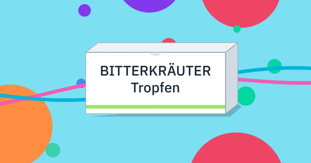 Symbolbild: Packung mit der Aufschrift BITTERKRÄUTER Tropfen (PZN 19959490) – Verfügbarkeit und Bezug in Apotheken in Frankfurt am Main