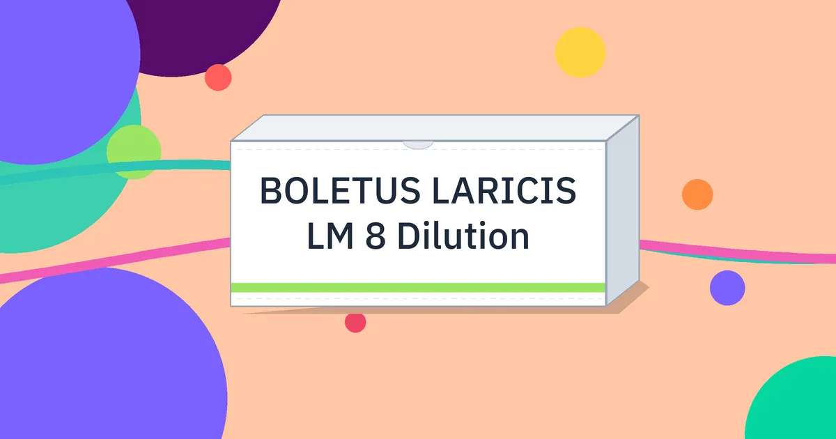 Symbolbild: Packung mit der Aufschrift BOLETUS LARICIS LM 8 Dilution (PZN 13391143) – Verfügbarkeit und Bezug in Apotheken in Frankfurt am Main