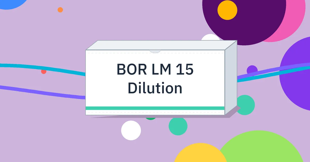 Symbolbild: Packung mit der Aufschrift BOR LM 15 Dilution (PZN 12795683) – Verfügbarkeit und Bezug in Apotheken in Frankfurt am Main