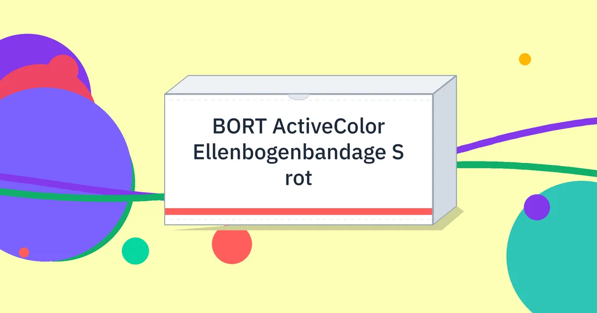 Symbolbild: Packung mit der Aufschrift BORT ActiveColor Ellenbogenbandage S rot (PZN 06914528) – Verfügbarkeit und Bezug in Apotheken in Frankfurt am Main