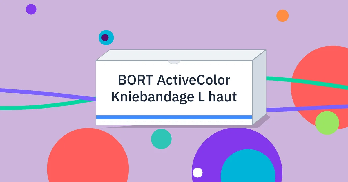 Symbolbild: Packung mit der Aufschrift BORT ActiveColor Kniebandage L haut (PZN 06914592) – Verfügbarkeit und Bezug in Apotheken in Frankfurt am Main