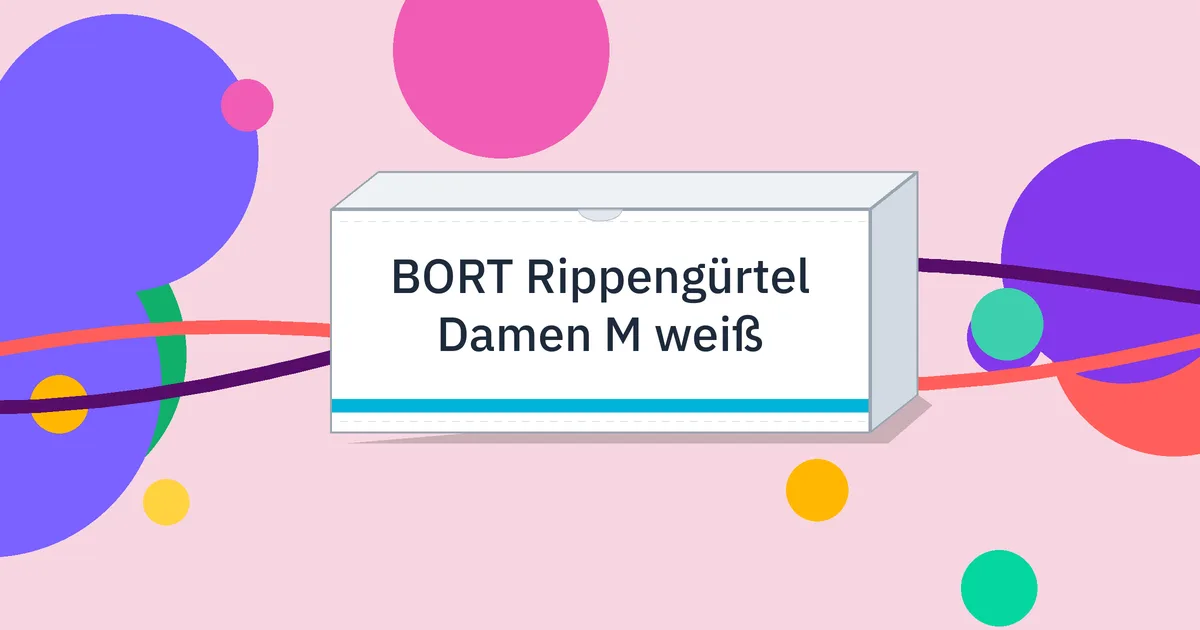 Symbolbild: Packung mit der Aufschrift BORT Rippengürtel Damen M weiß (PZN 02687952) – Verfügbarkeit und Bezug in Apotheken in Frankfurt am Main