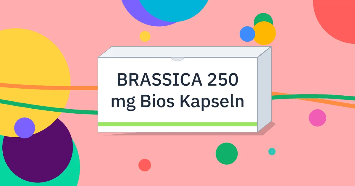 Symbolbild: Packung mit der Aufschrift BRASSICA 250 mg Bios Kapseln (PZN 00978651) – Verfügbarkeit und Bezug in Apotheken in Frankfurt am Main