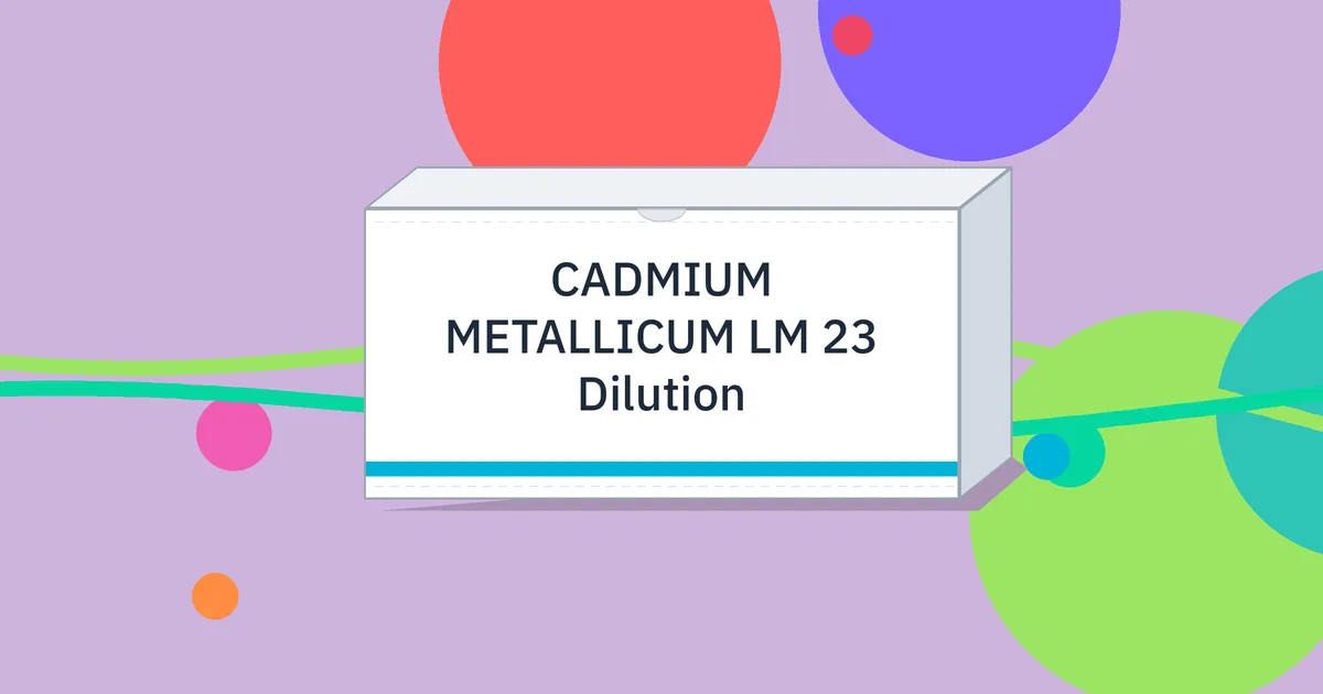 Symbolbild: Packung mit der Aufschrift CADMIUM METALLICUM LM 23 Dilution (PZN 13400468) – Verfügbarkeit und Bezug in Apotheken in Frankfurt am Main