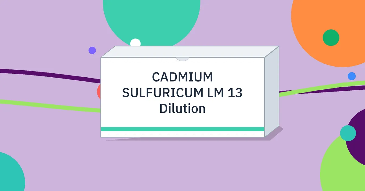 Symbolbild: Packung mit der Aufschrift CADMIUM SULFURICUM LM 13 Dilution (PZN 12798724) – Verfügbarkeit und Bezug in Apotheken in Frankfurt am Main