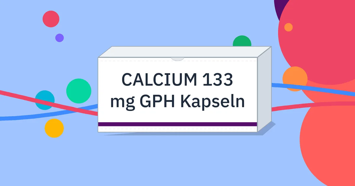 Symbolbild: Packung mit der Aufschrift CALCIUM 133 mg GPH Kapseln (PZN 04405426) – Verfügbarkeit und Bezug in Apotheken in Frankfurt am Main
