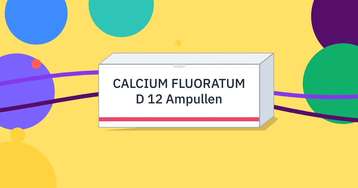 Symbolbild: Packung mit der Aufschrift CALCIUM FLUORATUM D 12 Ampullen (PZN 11704684) – Verfügbarkeit und Bezug in Apotheken in Frankfurt am Main