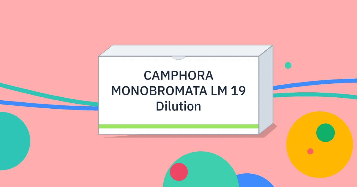 Symbolbild: Packung mit der Aufschrift CAMPHORA MONOBROMATA LM 19 Dilution (PZN 13412141) – Verfügbarkeit und Bezug in Apotheken in Frankfurt am Main