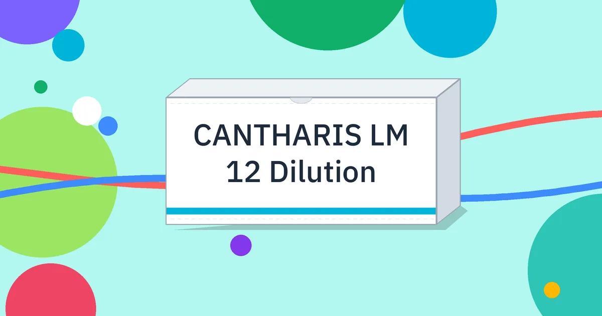 Symbolbild: Packung mit der Aufschrift CANTHARIS LM 12 Dilution (PZN 02601258) – Verfügbarkeit und Bezug in Apotheken in Frankfurt am Main