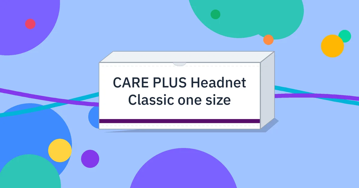 Symbolbild: Packung mit der Aufschrift CARE PLUS Headnet Classic one size (PZN 11170159) – Verfügbarkeit und Bezug in Apotheken in Frankfurt am Main