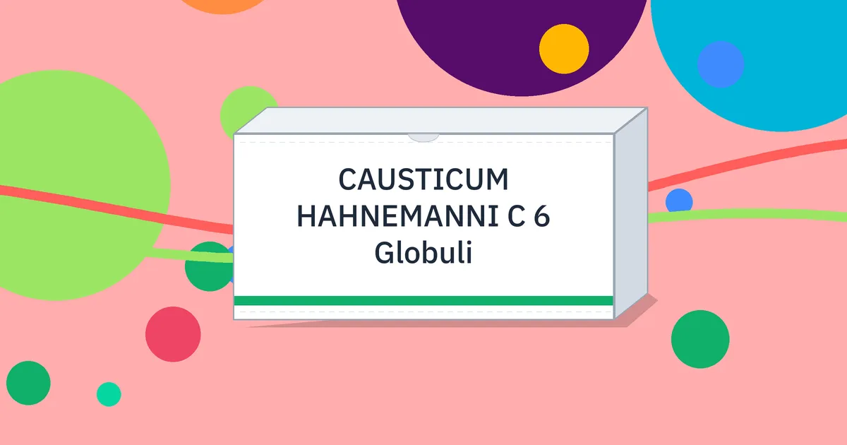 Symbolbild: Packung mit der Aufschrift CAUSTICUM HAHNEMANNI C 6 Globuli (PZN 16669509) – Verfügbarkeit und Bezug in Apotheken in Frankfurt am Main