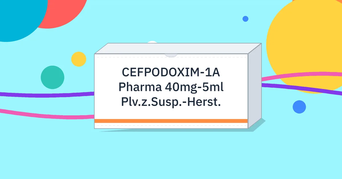 Symbolbild: Packung mit der Aufschrift CEFPODOXIM-1A Pharma 40mg-5ml Plv.z.Susp.-Herst. (PZN 07385428) – Verfügbarkeit und Bezug in Apotheken in Frankfurt am Main