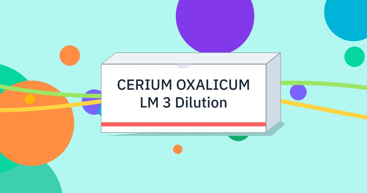 Symbolbild: Packung mit der Aufschrift CERIUM OXALICUM LM 3 Dilution (PZN 13437945) – Verfügbarkeit und Bezug in Apotheken in Frankfurt am Main