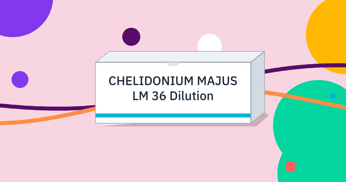 Symbolbild: Packung mit der Aufschrift CHELIDONIUM MAJUS LM 36 Dilution (PZN 12813151) – Verfügbarkeit und Bezug in Apotheken in Frankfurt am Main