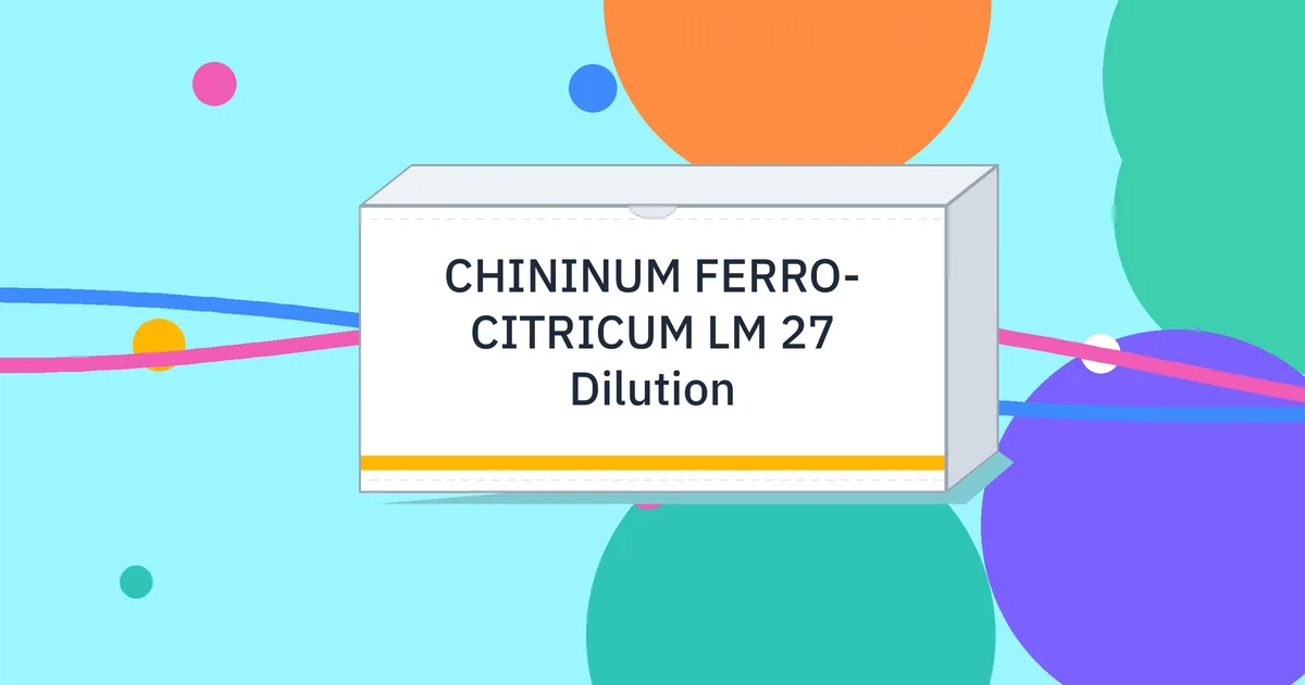 Symbolbild: Packung mit der Aufschrift CHININUM FERRO-CITRICUM LM 27 Dilution (PZN 13442426) – Verfügbarkeit und Bezug in Apotheken in Frankfurt am Main