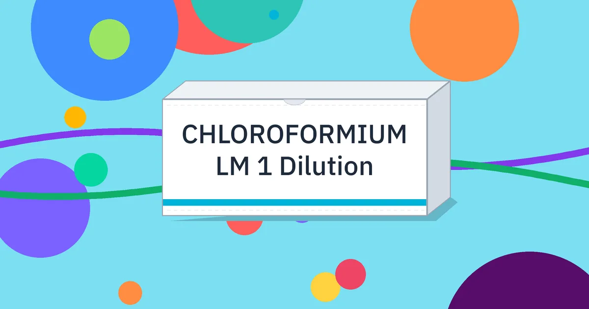 Symbolbild: Packung mit der Aufschrift CHLOROFORMIUM LM 1 Dilution (PZN 13444425) – Verfügbarkeit und Bezug in Apotheken in Frankfurt am Main