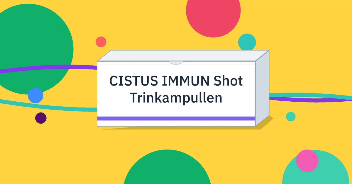 Symbolbild: Packung mit der Aufschrift CISTUS IMMUN Shot Trinkampullen (PZN 17391341) – Verfügbarkeit und Bezug in Apotheken in Frankfurt am Main
