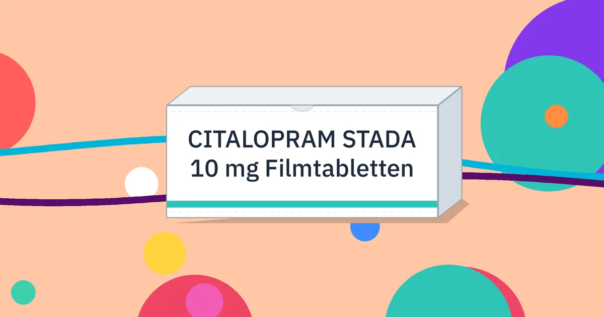 Symbolbild: Packung mit der Aufschrift CITALOPRAM STADA 10 mg Filmtabletten (PZN 02507447) – Verfügbarkeit und Bezug in Apotheken in Frankfurt am Main