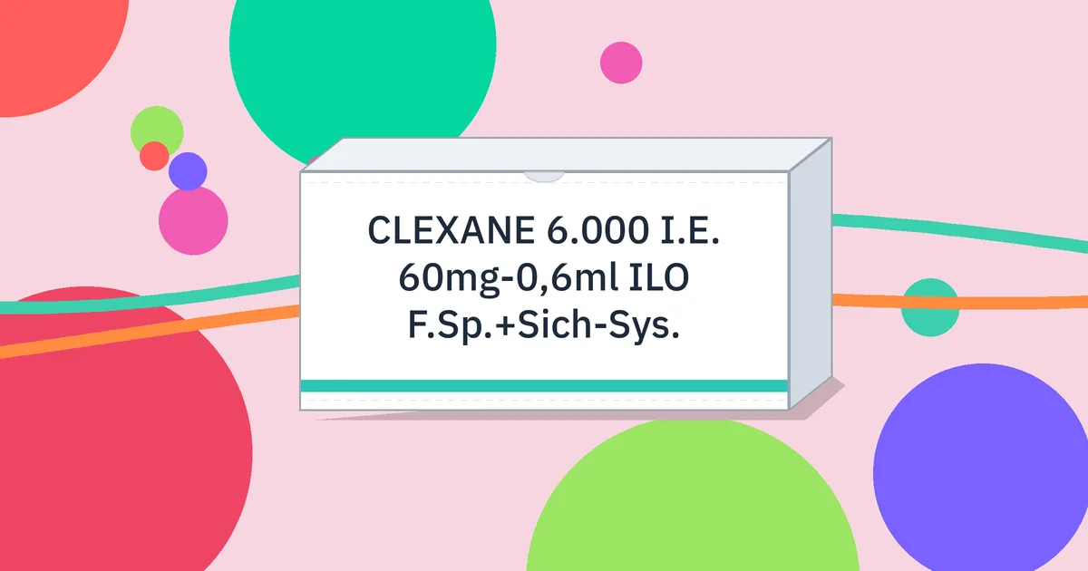 Symbolbild: Packung mit der Aufschrift CLEXANE 6.000 I.E. 60mg-0,6ml ILO F.Sp.+Sich-Sys. (PZN 17523386) – Verfügbarkeit und Bezug in Apotheken in Frankfurt am Main