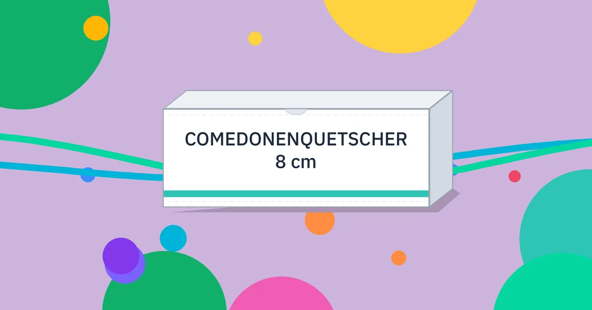Symbolbild: Packung mit der Aufschrift COMEDONENQUETSCHER 8 cm (PZN 01726041) – Verfügbarkeit und Bezug in Apotheken in Frankfurt am Main