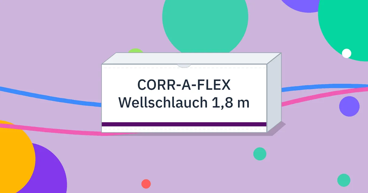 Symbolbild: Packung mit der Aufschrift CORR-A-FLEX Wellschlauch 1,8 m (PZN 20205448) – Verfügbarkeit und Bezug in Apotheken in Frankfurt am Main