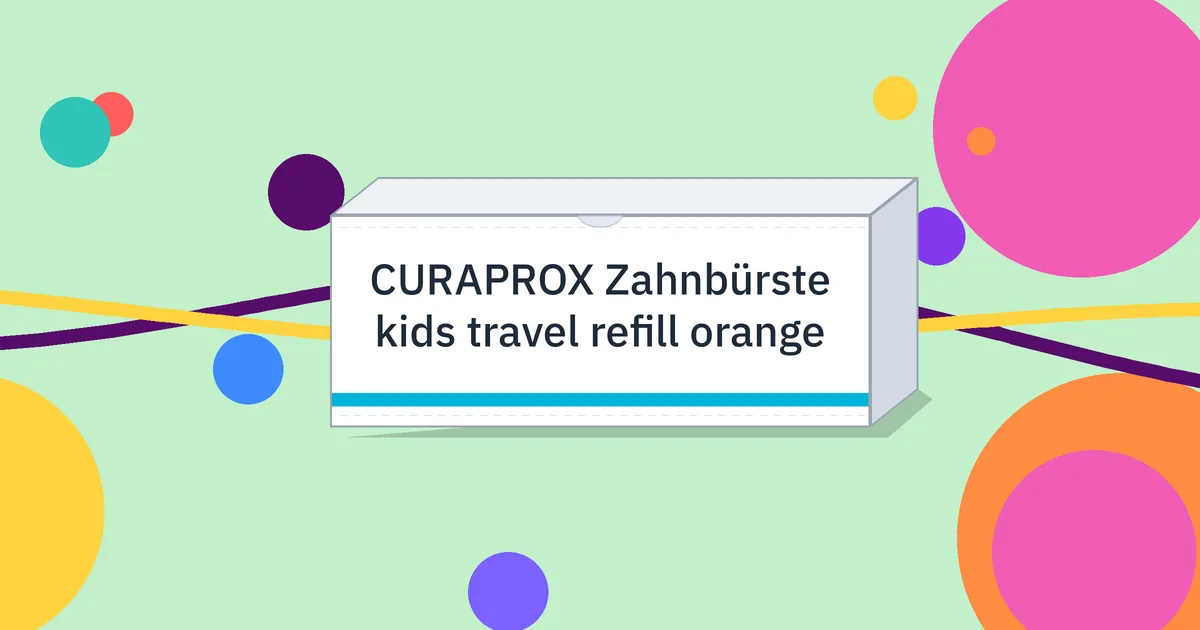 Symbolbild: Packung mit der Aufschrift CURAPROX Zahnbürste kids travel refill orange (PZN 20319270) – Verfügbarkeit und Bezug in Apotheken in Frankfurt am Main