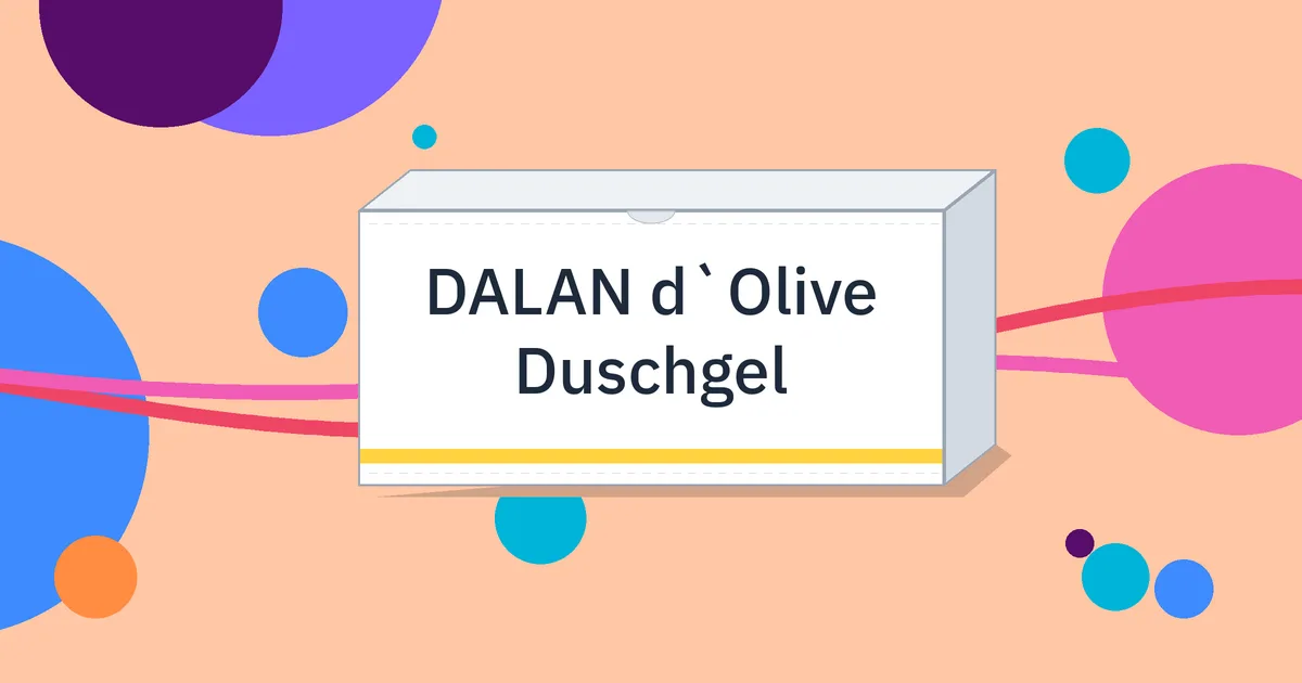 Symbolbild: Packung mit der Aufschrift DALAN d`Olive Duschgel (PZN 10097785) – Verfügbarkeit und Bezug in Apotheken in Frankfurt am Main