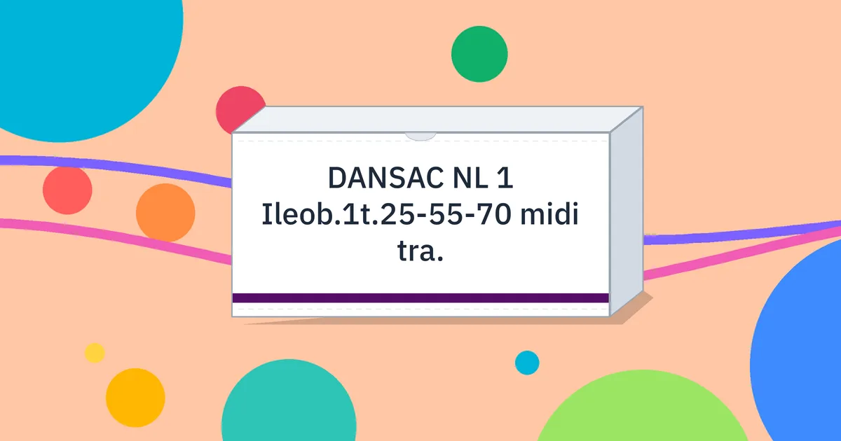 Symbolbild: Packung mit der Aufschrift DANSAC NL 1 Ileob.1t.25-55-70 midi tra. (PZN 08843548) – Verfügbarkeit und Bezug in Apotheken in Frankfurt am Main