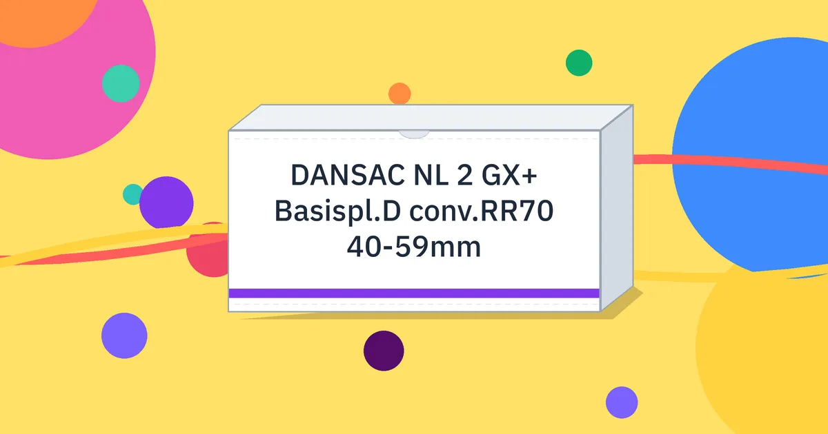 Symbolbild: Packung mit der Aufschrift DANSAC NL 2 GX+ Basispl.D conv.RR70 40-59mm (PZN 10920575) – Verfügbarkeit und Bezug in Apotheken in Frankfurt am Main