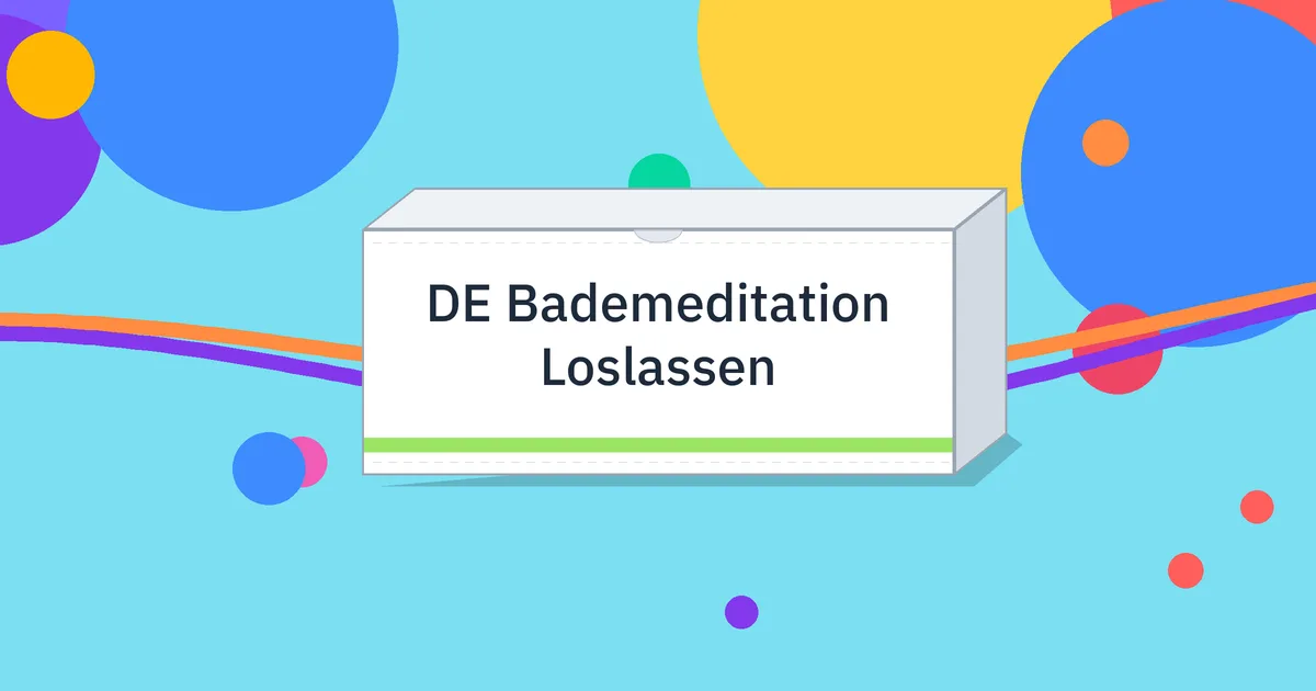 Symbolbild: Packung mit der Aufschrift DE Bademeditation Loslassen (PZN 15890844) – Verfügbarkeit und Bezug in Apotheken in Frankfurt am Main