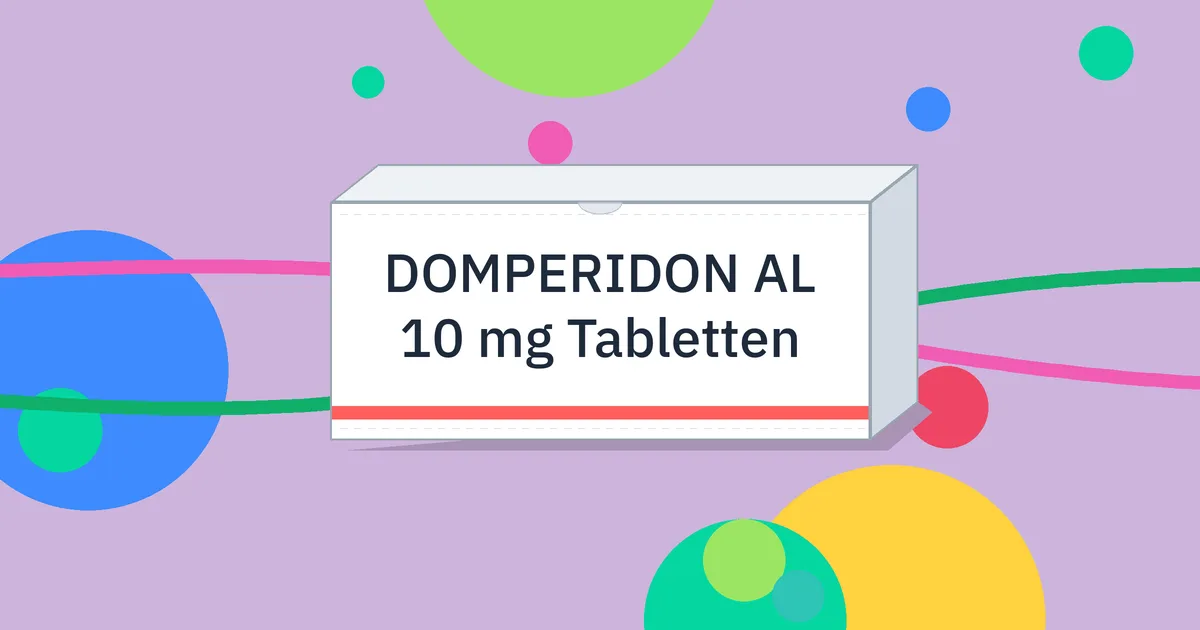 Symbolbild: Packung mit der Aufschrift DOMPERIDON AL 10 mg Tabletten (PZN 00106402) – Verfügbarkeit und Bezug in Apotheken in Frankfurt am Main