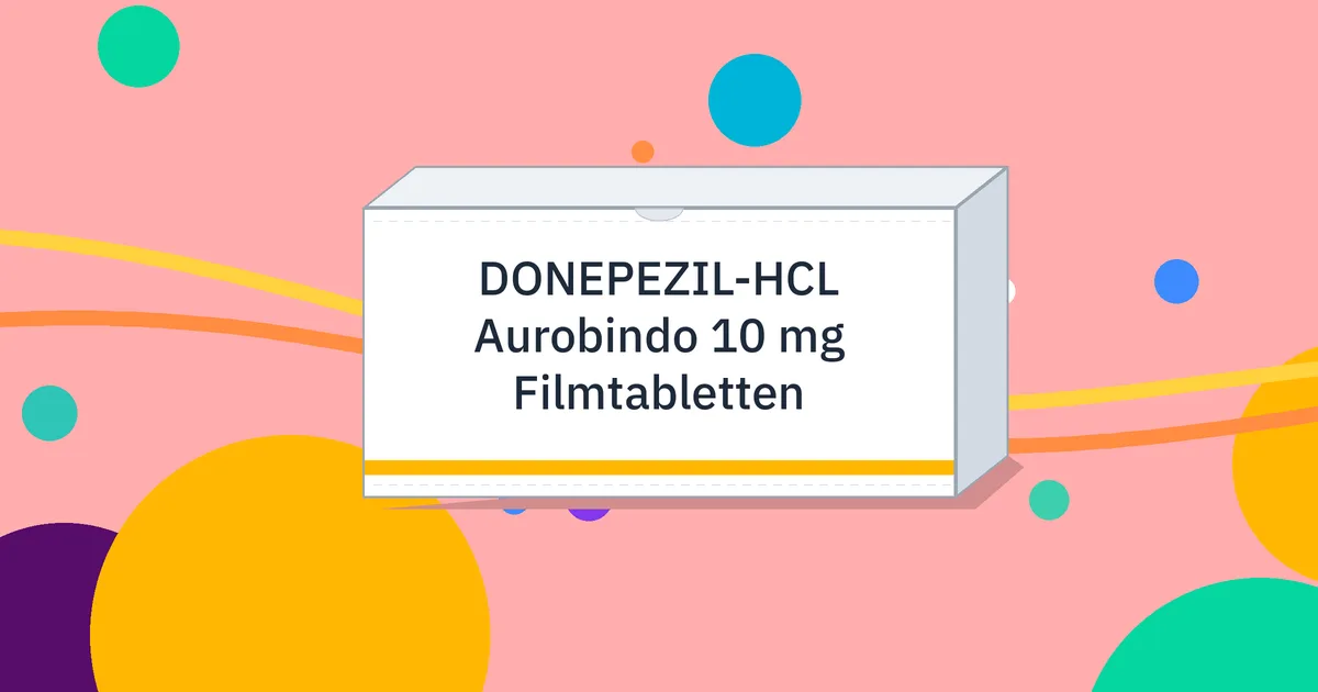 Symbolbild: Packung mit der Aufschrift DONEPEZIL-HCL Aurobindo 10 mg Filmtabletten (PZN 10057805) – Verfügbarkeit und Bezug in Apotheken in Frankfurt am Main