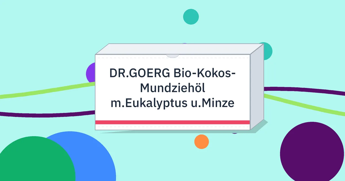 Symbolbild: Packung mit der Aufschrift DR.GOERG Bio-Kokos-Mundziehöl m.Eukalyptus u.Minze (PZN 17444304) – Verfügbarkeit und Bezug in Apotheken in Frankfurt am Main