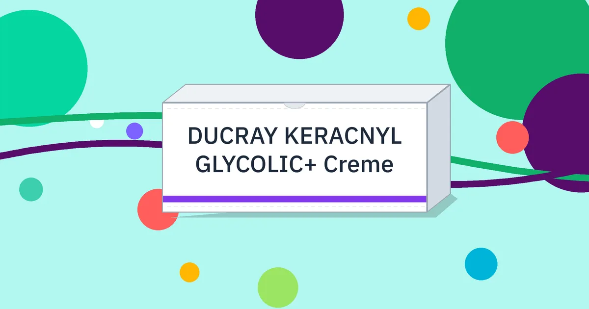 Symbolbild: Packung mit der Aufschrift DUCRAY KERACNYL GLYCOLIC+ Creme (PZN 16918042) – Verfügbarkeit und Bezug in Apotheken in Frankfurt am Main