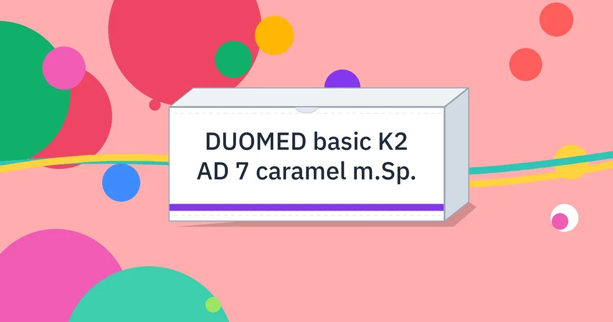 Symbolbild: Packung mit der Aufschrift DUOMED basic K2 AD 7 caramel m.Sp. (PZN 20906754) – Verfügbarkeit und Bezug in Apotheken in Frankfurt am Main