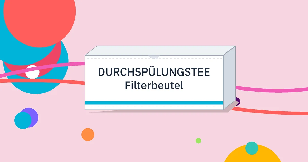 Symbolbild: Packung mit der Aufschrift DURCHSPÜLUNGSTEE Filterbeutel (PZN 07509250) – Verfügbarkeit und Bezug in Apotheken in Frankfurt am Main