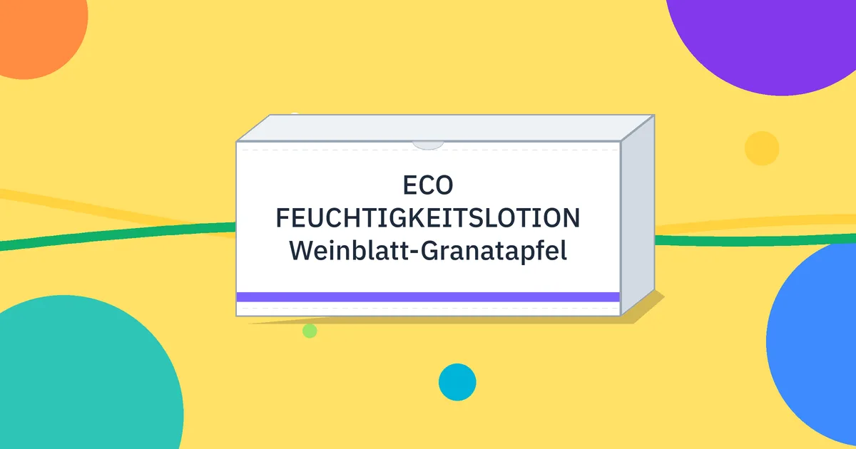 Symbolbild: Packung mit der Aufschrift ECO FEUCHTIGKEITSLOTION Weinblatt-Granatapfel (PZN 12568384) – Verfügbarkeit und Bezug in Apotheken in Frankfurt am Main
